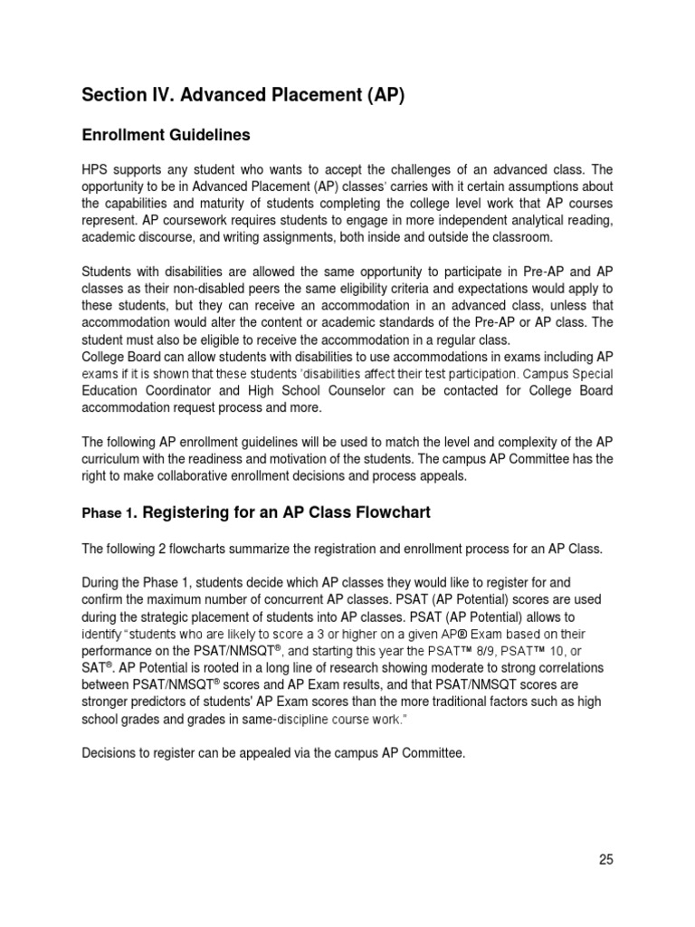 Section IV. Advanced Placement (AP) : Enrollment Guidelines | PDF ...