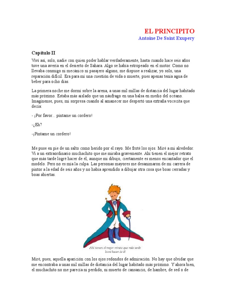 El Principito (Capitulo II) | PDF | El Principito