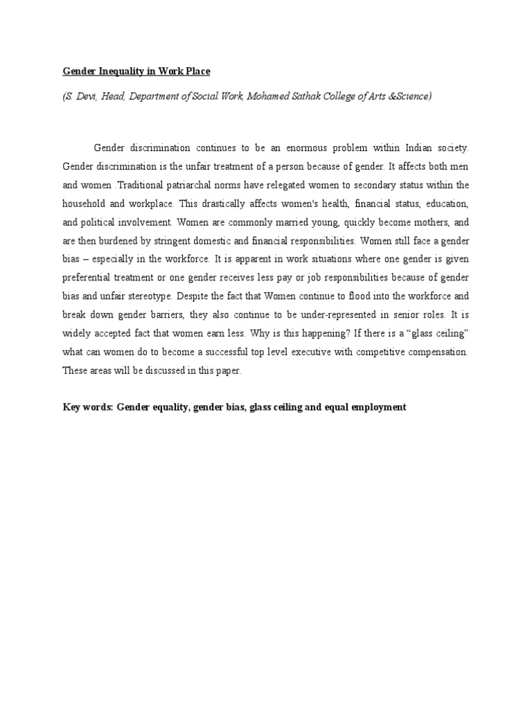 Abstract | PDF | Gender Role | Gender Inequality