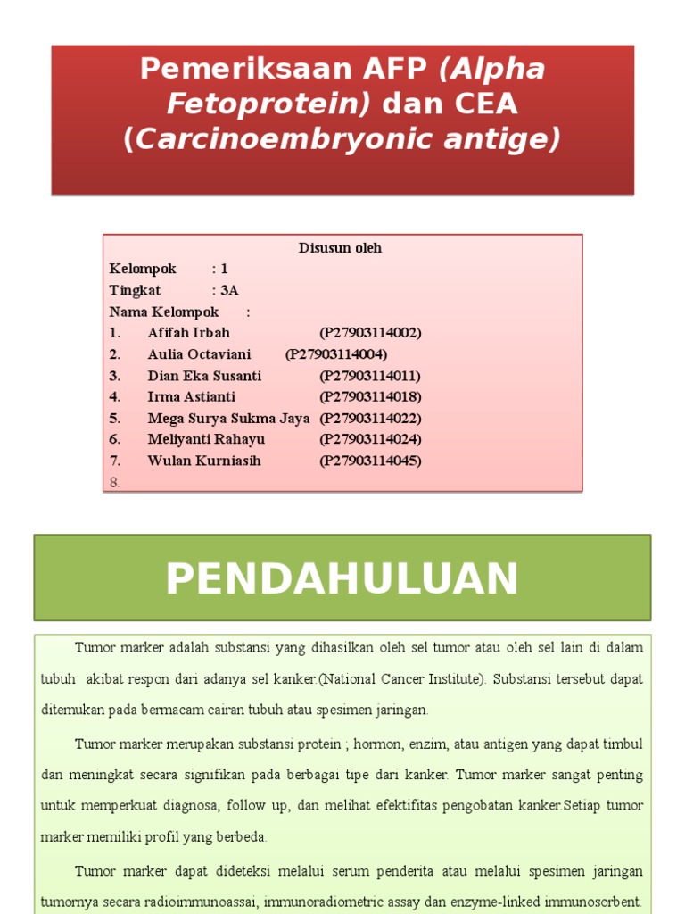 Pemeriksaan Tumor Marker AFP dan CEA | PDF | Sains & Matematika