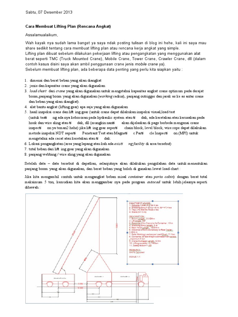 Cara Membuat Lifting Plan Sederhana | PDF