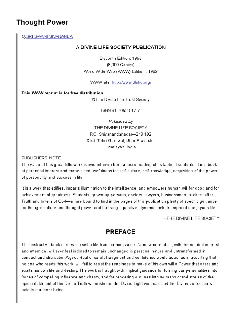 Thought Power | PDF | Mind | Thought