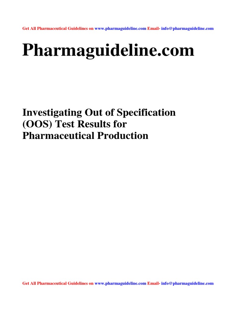 FDA Guide To Investigate OOS | PDF
