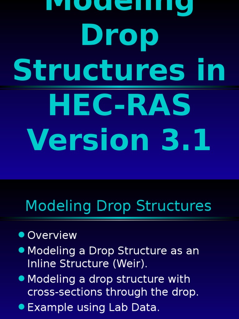 Modeling Drop Structures in HEC-RAS | PDF | Cross Section (Physics ...