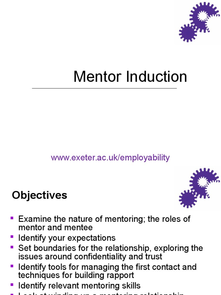 Mentor Induction: WWW - Exeter.ac - Uk/employability | PDF | Mentorship ...