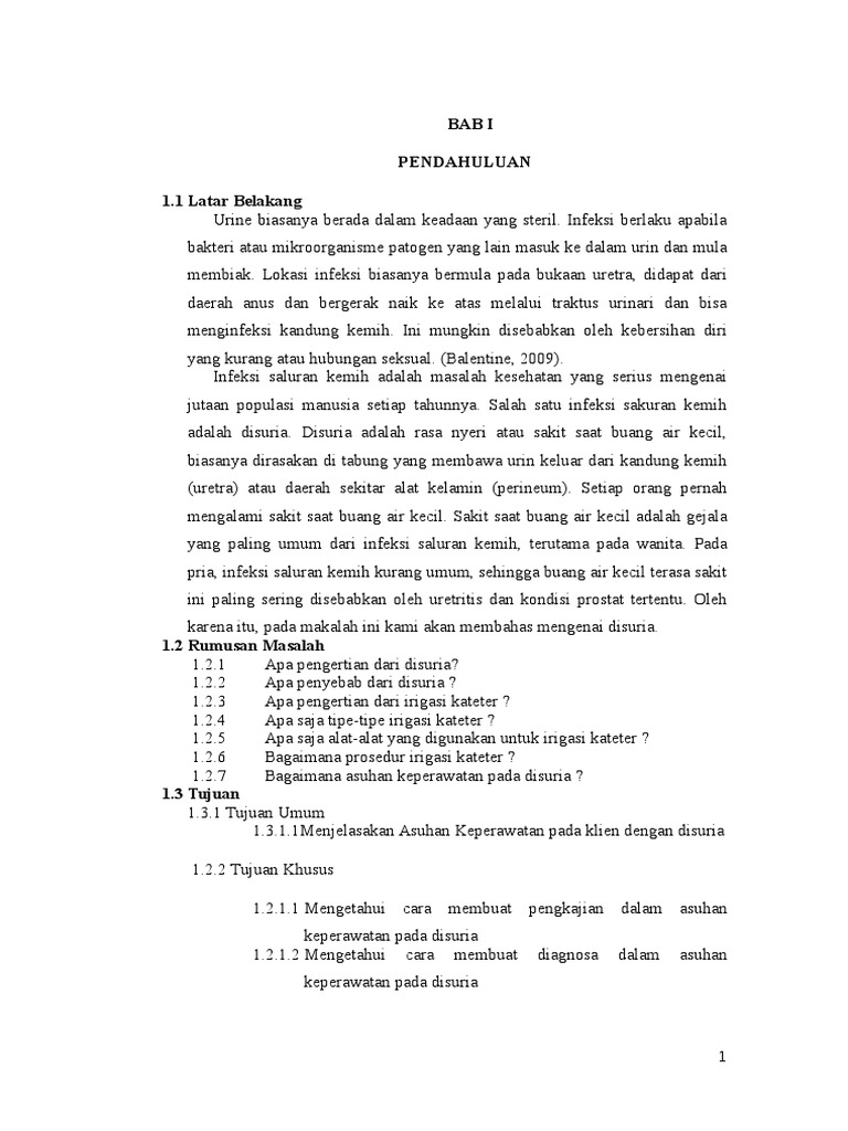 Asuhan Keperawatan Disuria Fix | PDF