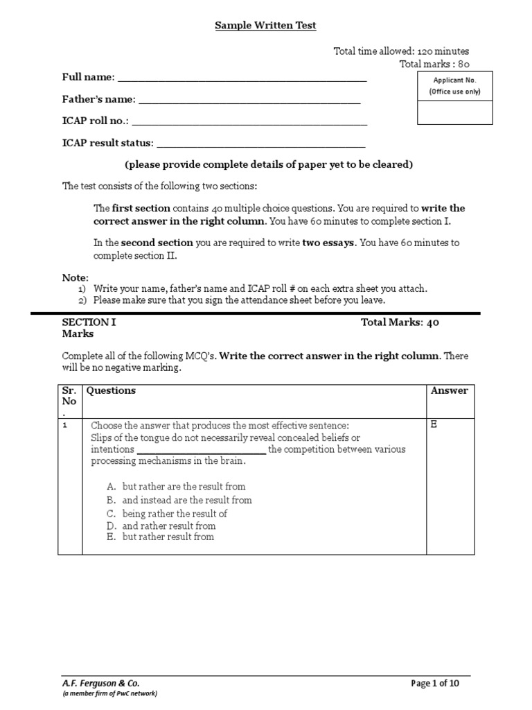 Sample Test Paper | PDF | Interest | Loans