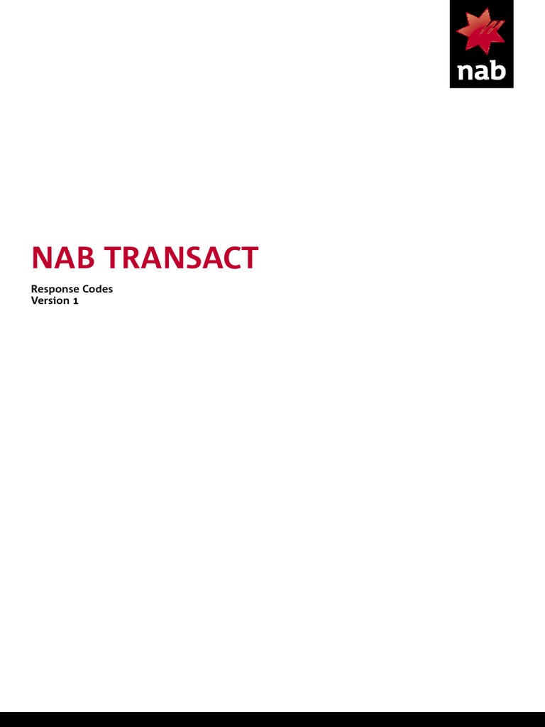 NBU4419 NAB Transact Response Codes | PDF | Finance & Money Management