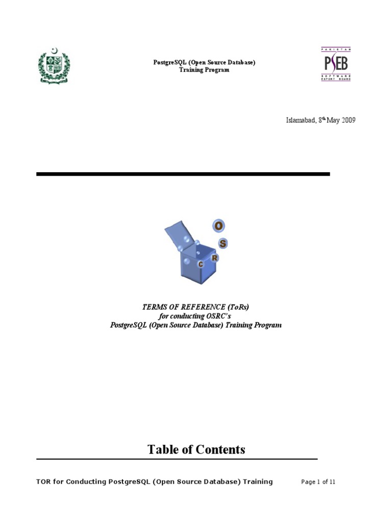 Postgresql (Open Source Database) Training Program | PDF | Postgre Sql | Databases