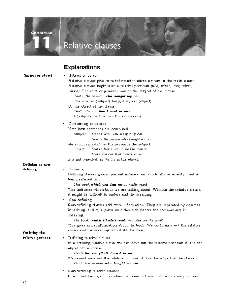 Grammar 11 Relative Clauses | PDF | Style (Fiction) | Grammar
