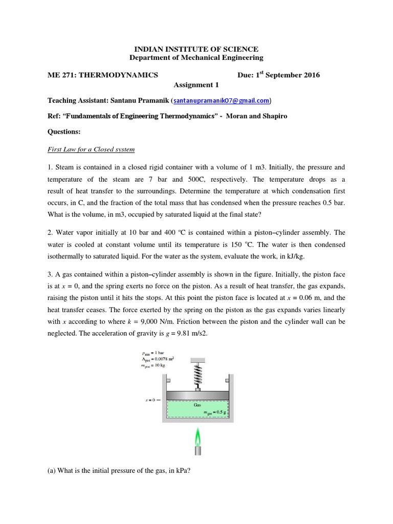 Assignment 1 First Law 2016 | PDF | Heat Transfer | Air Conditioning