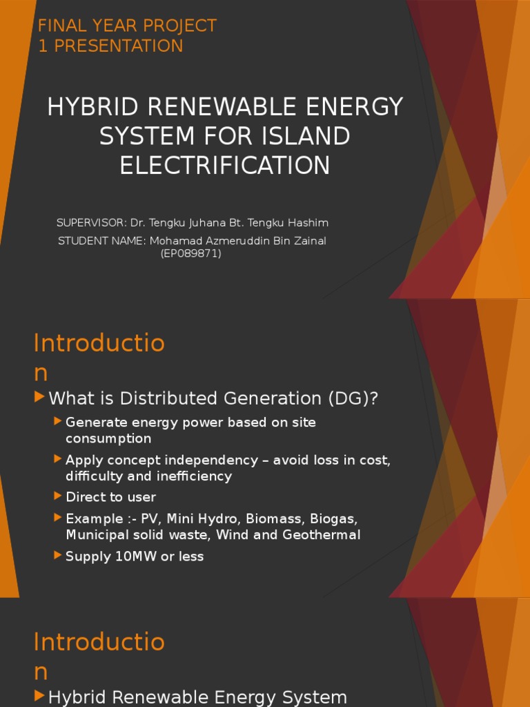Final Year Project 1 Presentation | PDF | Renewable Energy | Wind Power