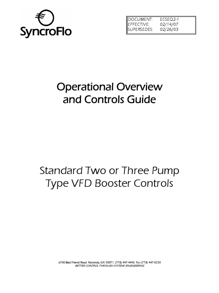 VFD Booster Pump Operations Guide | PDF | Electrical Engineering ...