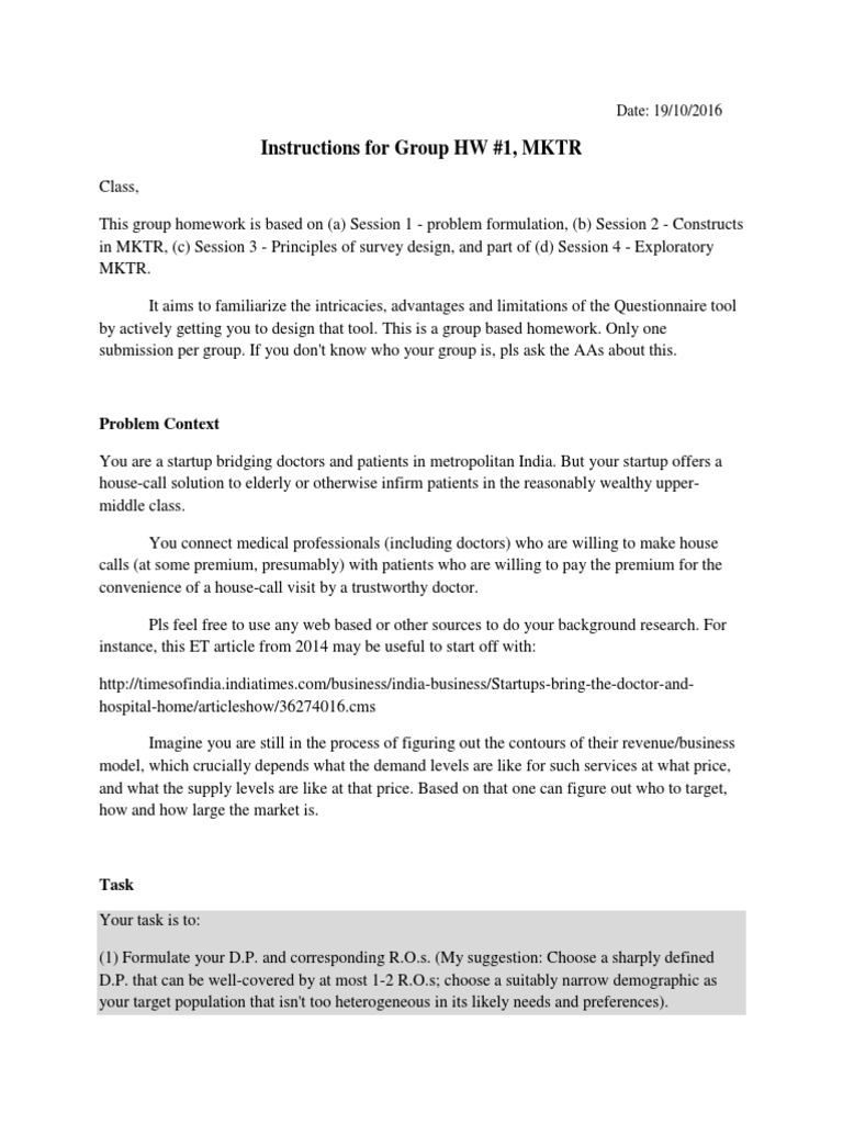 Instructions For Group HW1 | PDF | Cognition | Psychological Concepts