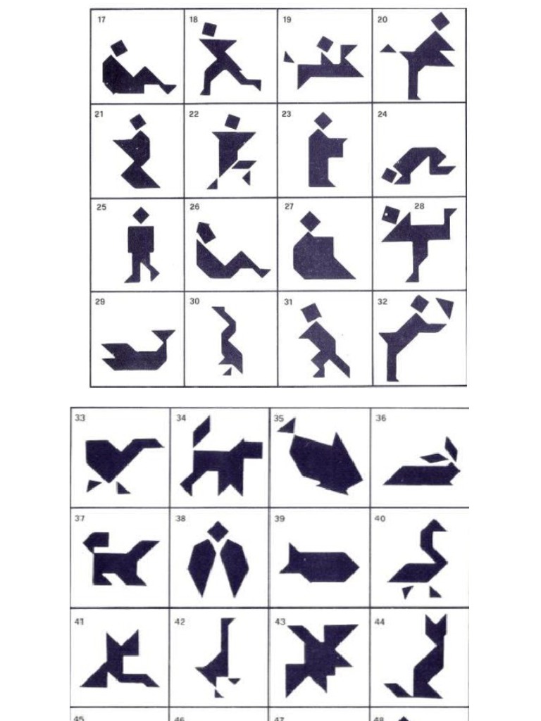 Tangram Problemas y Soluciones | PDF