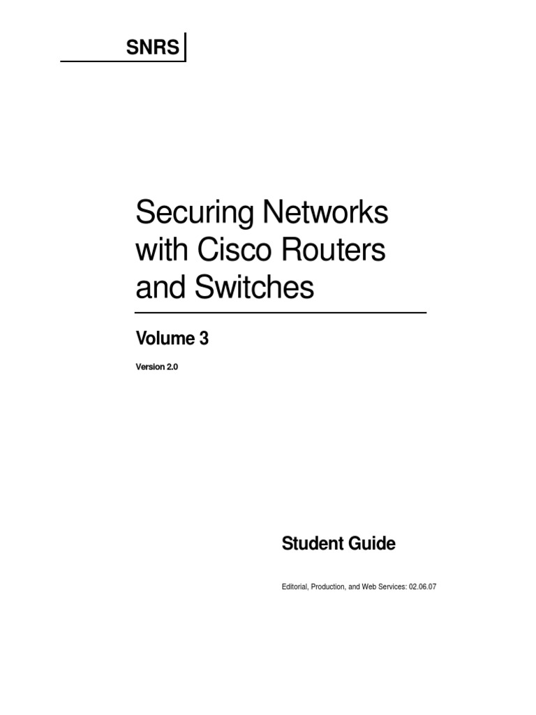 642-637 Cisco - Press.SNRS - StudentGuide.v2.0.Vol3 | PDF | Firewall ...