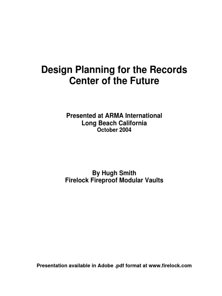 Design Planning Records Center of The Future 2004-10 | PDF | Records ...