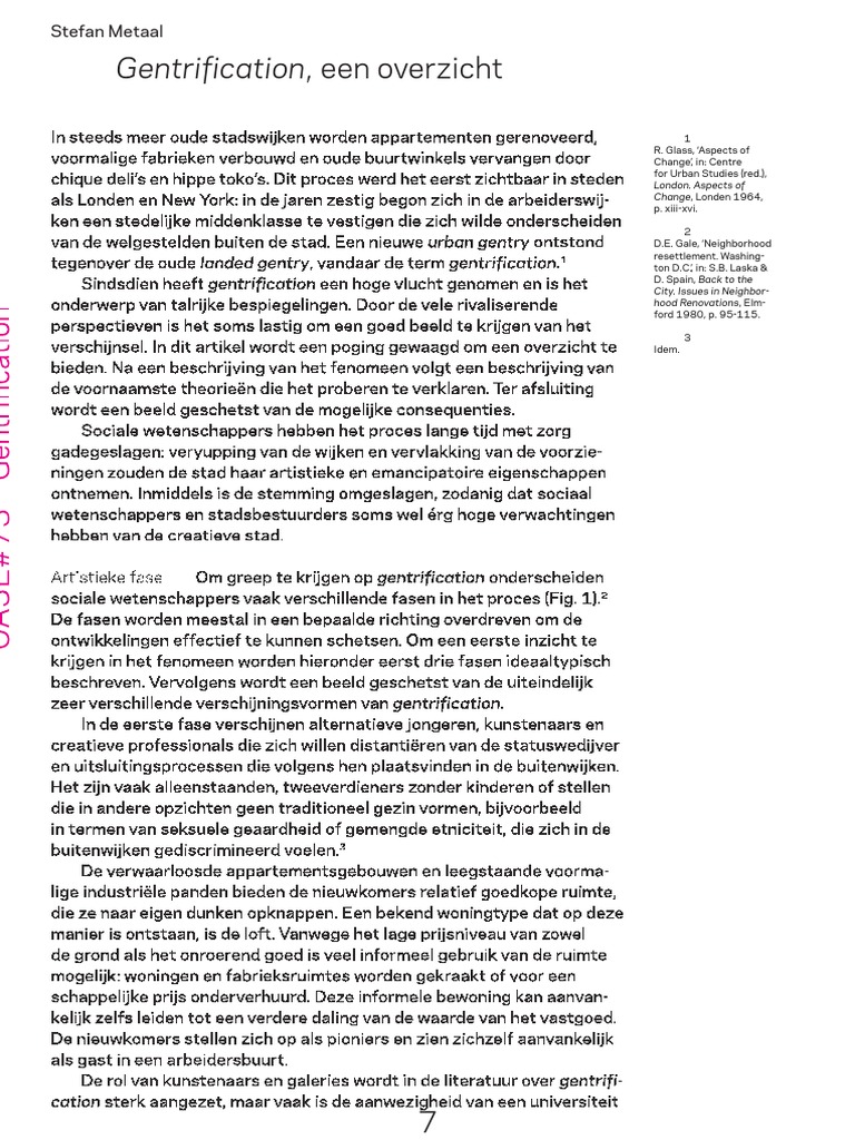 Gentrification Een Overzicht | PDF | Urbanization | Settlement Geography