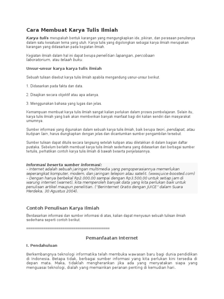 Cara Membuat Karya Tulis Ilmiah | PDF Cara Membuat Karya Tulis Ilmiah | PDF