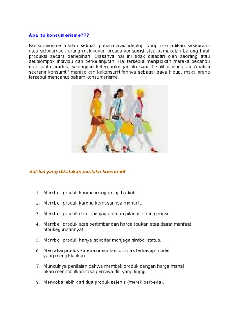 Apa Itu Konsumerisme | PDF | Kesehatan Holistik | Gaya Hidup