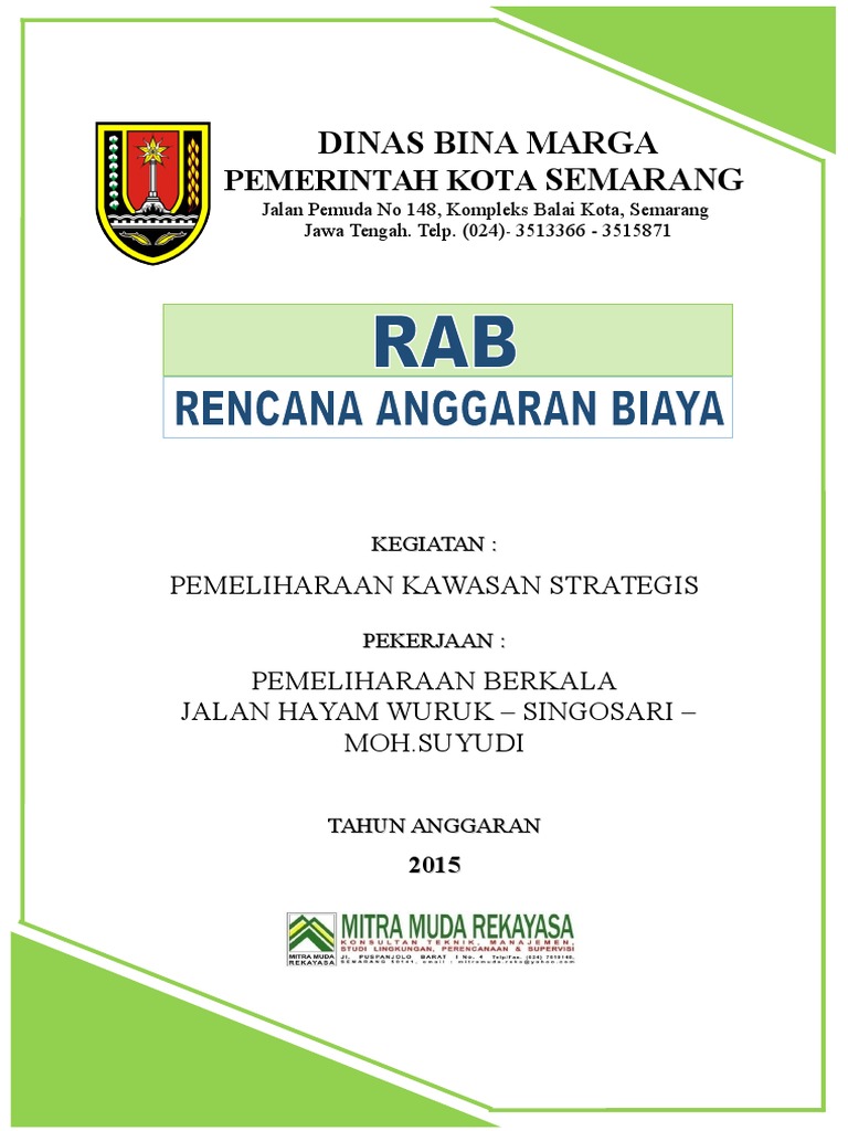 Sampul RAB Pemeliharaan Jalan 2015 | PDF
