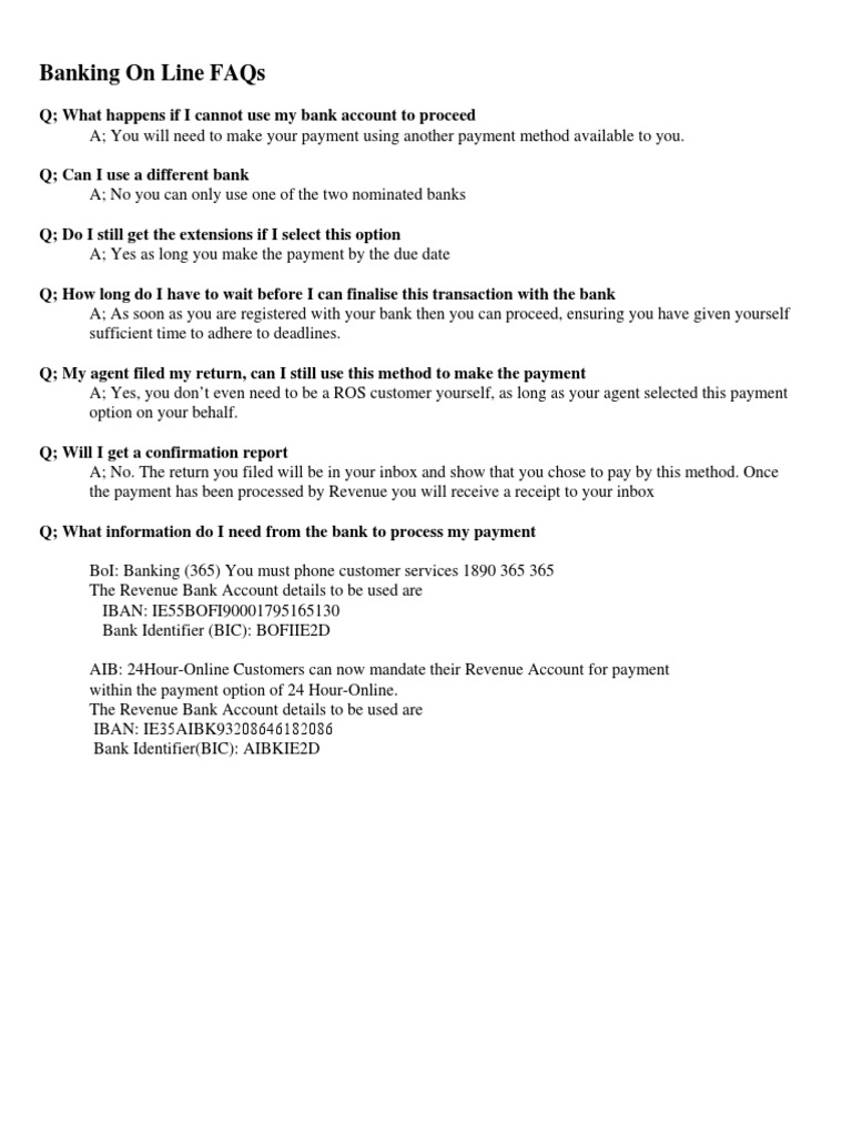 Banking Online Faqs | PDF