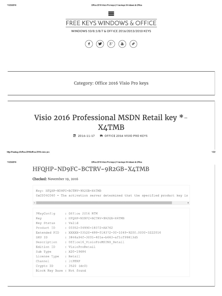 Product Key Visio 2016 | PDF