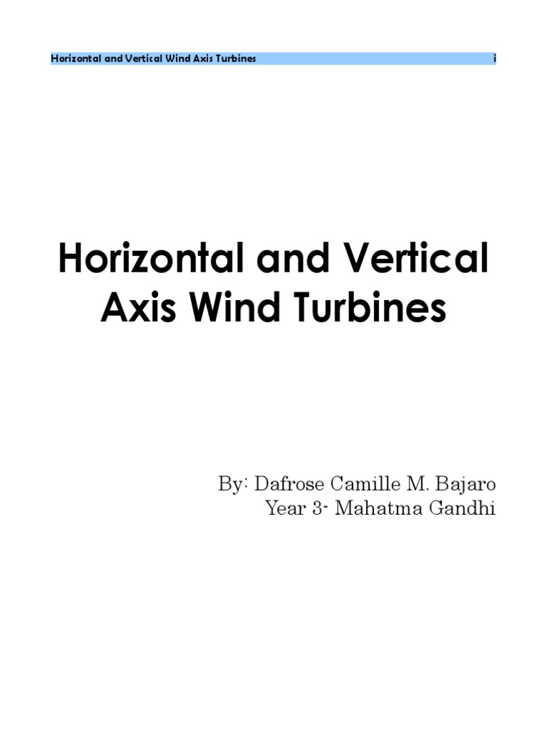Horizontal vs Vertical Wind Turbines | PDF | Wind Turbine | Wind Power