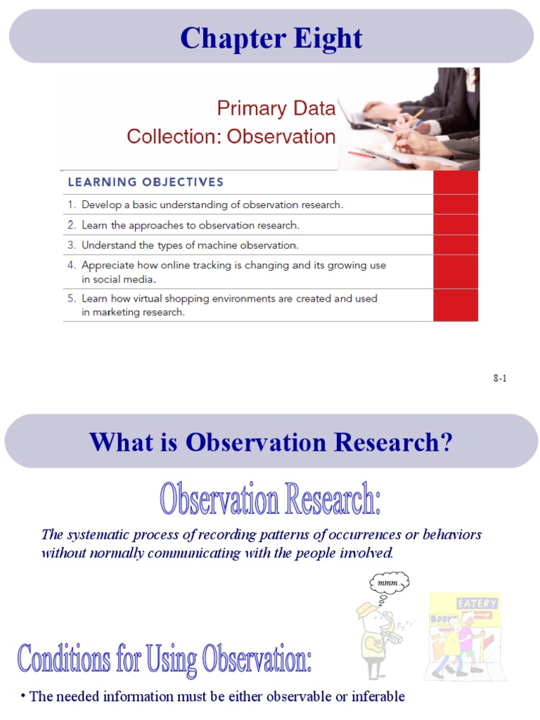 8 - Primary Data Collection, Observation | PDF | Observation | Data