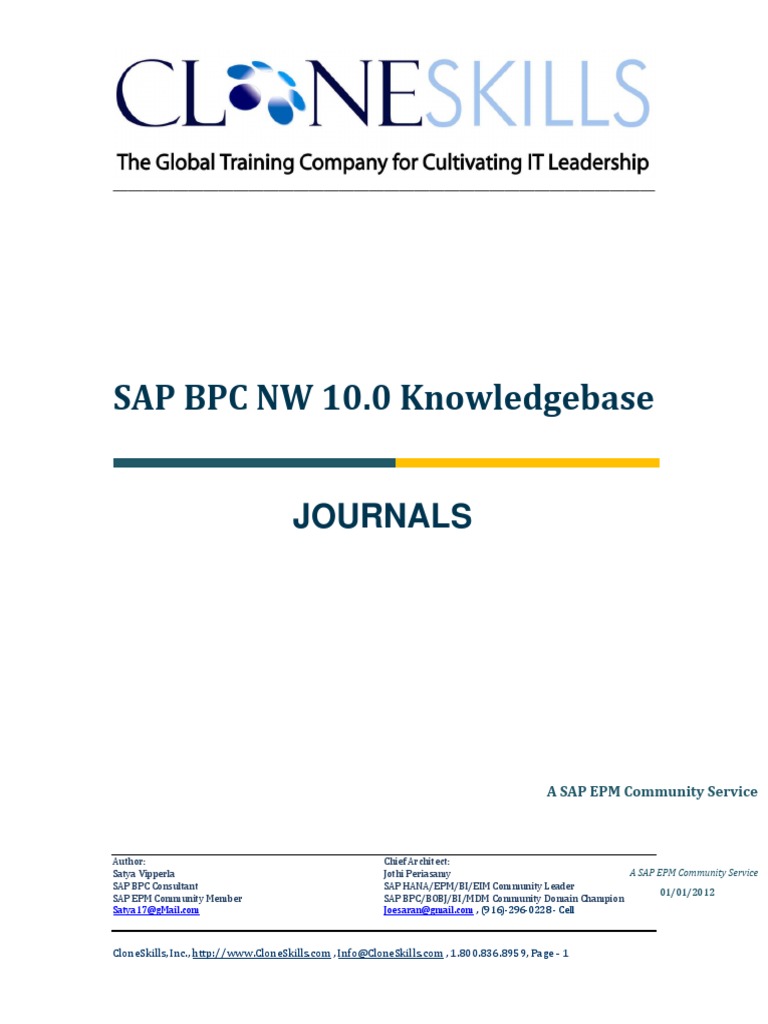 SAP BPC - Journals PDF | PDF | Areas Of Computer Science | Software