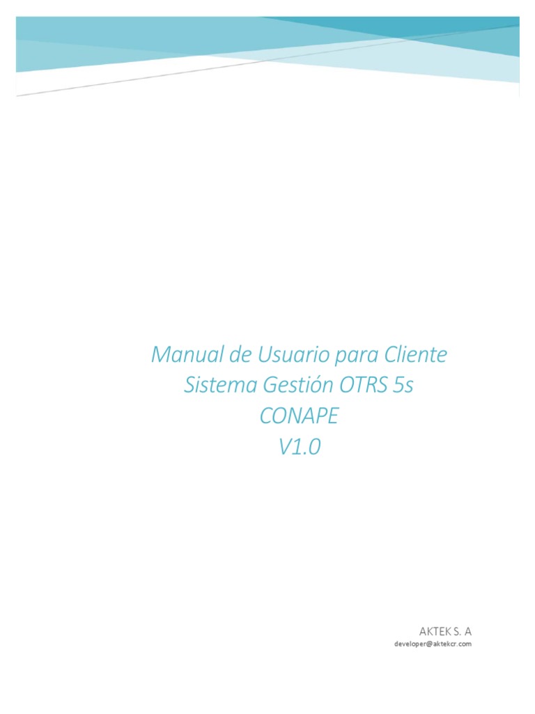 Manual Usuario OTRS 5s CONAPE | PDF | Correo electrónico | Informática
