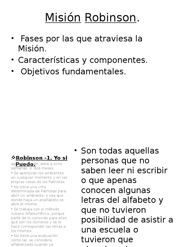 Fases de La Misión Robinson | PDF | Aprendizaje | Cognición