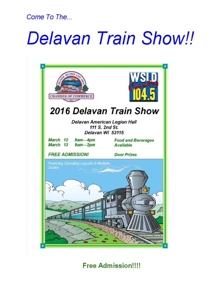 Delavan Train Show!!: Come To The.. | PDF