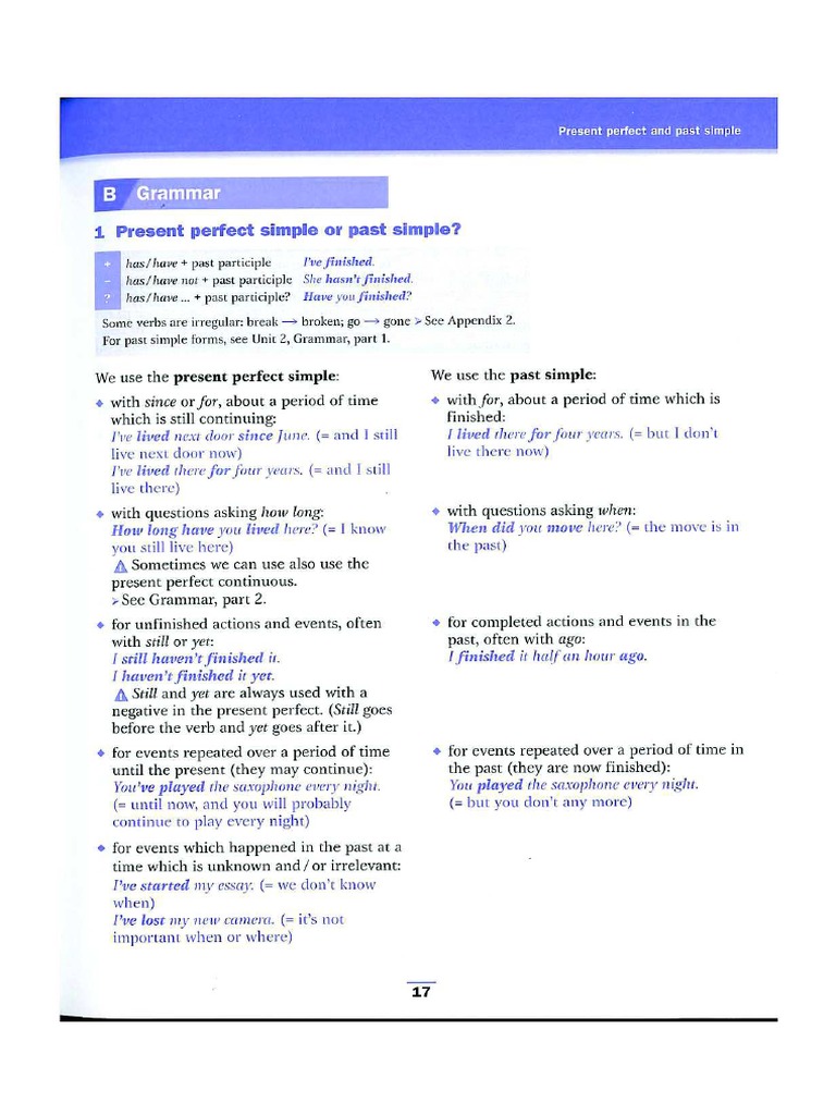 Present Perf. vs. Past Simple Ex. | PDF | Grammar | Language Mechanics