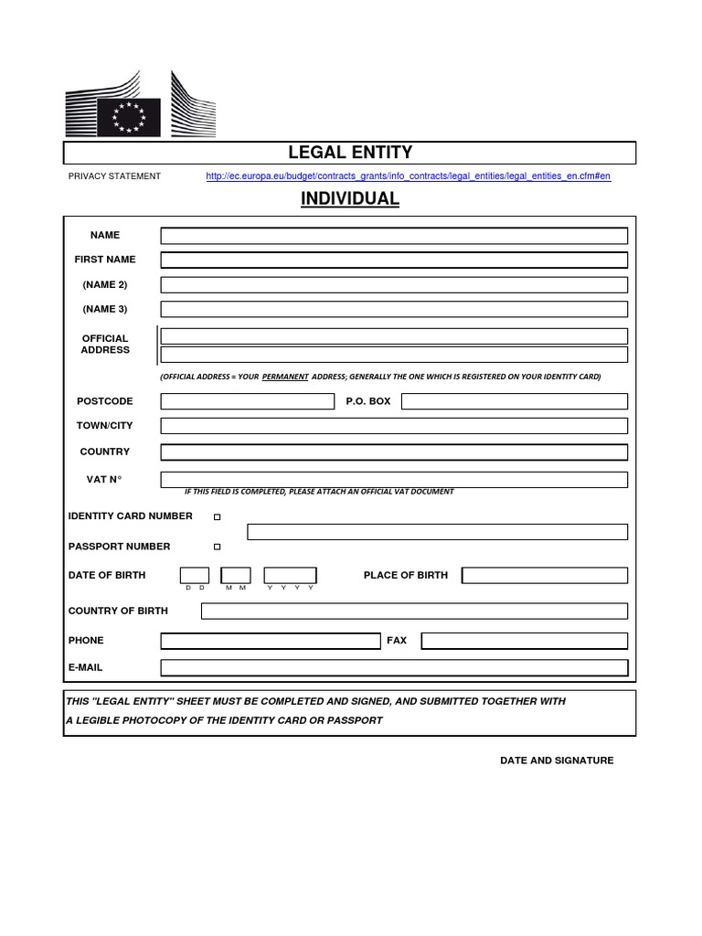 Legal Entity: Name First Name (NAME 2) (NAME 3) | PDF