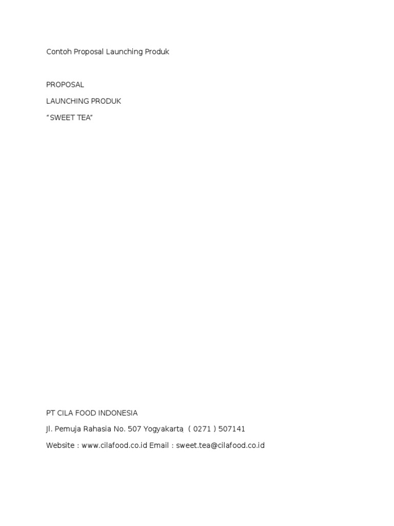 Contoh Proposal Launching Produk | PDF