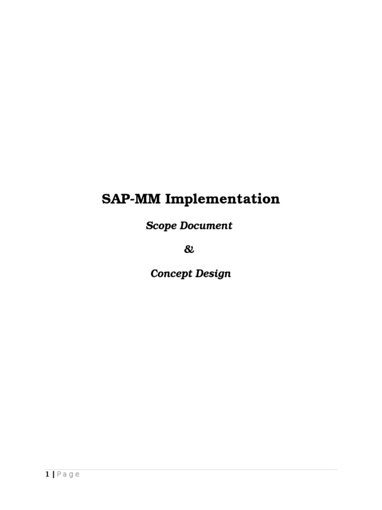 SAP MM-Scope Work | PDF | Inventory | Business Process