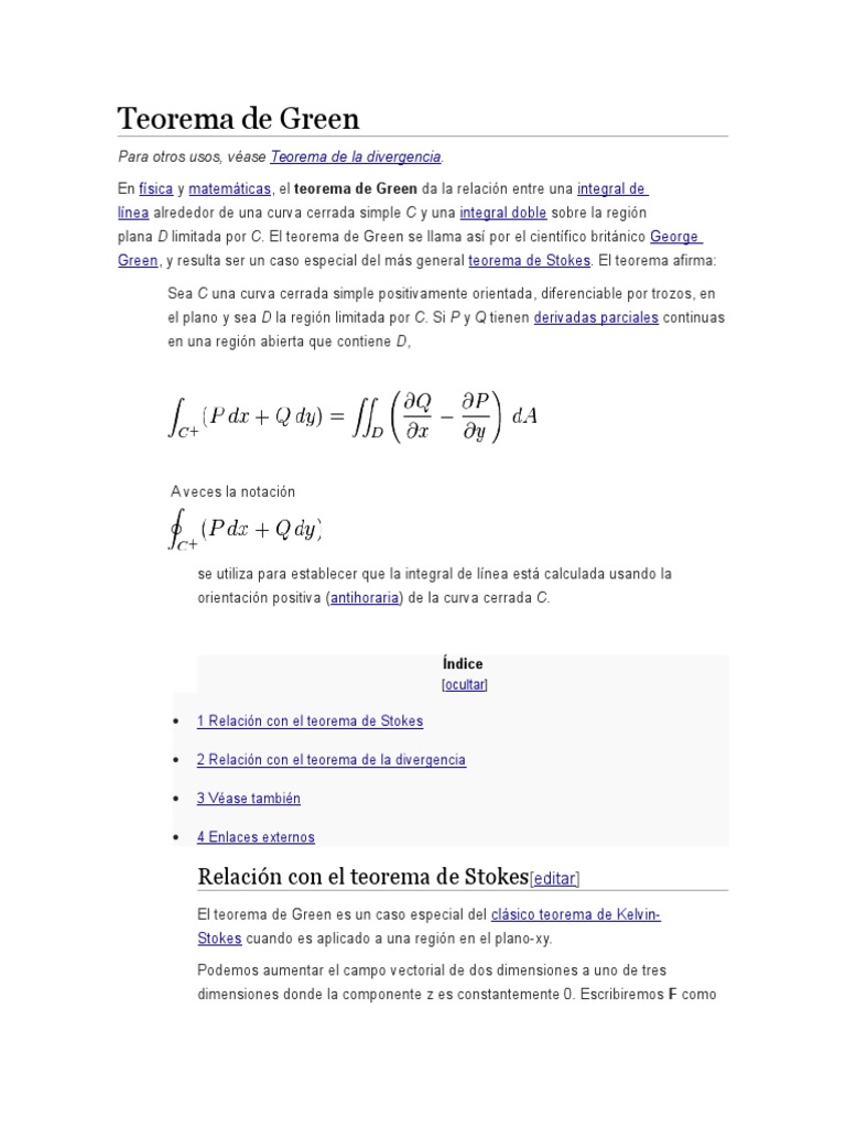Teorema de Green | PDF | Integral | Análisis