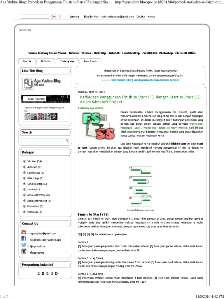 Perbedaan Penggunaan Finish To Start (FS) Dengan Start To Start (SS ...