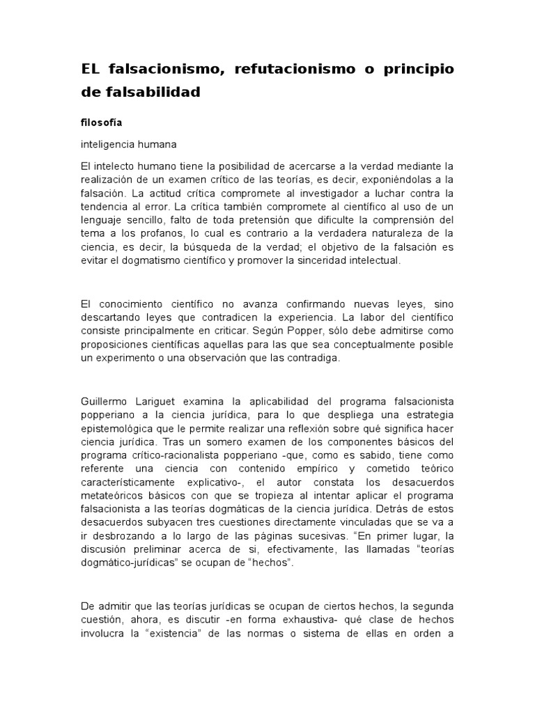 El Falsacionismo | PDF | Karl Popper | Science