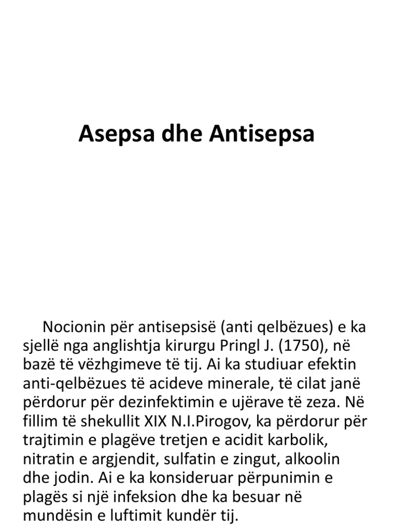 Asepsa Dhe Antisepsa | PDF