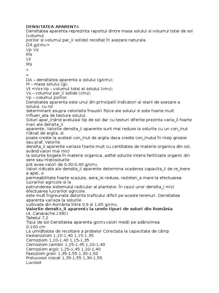 DENSITATEA APARENTA