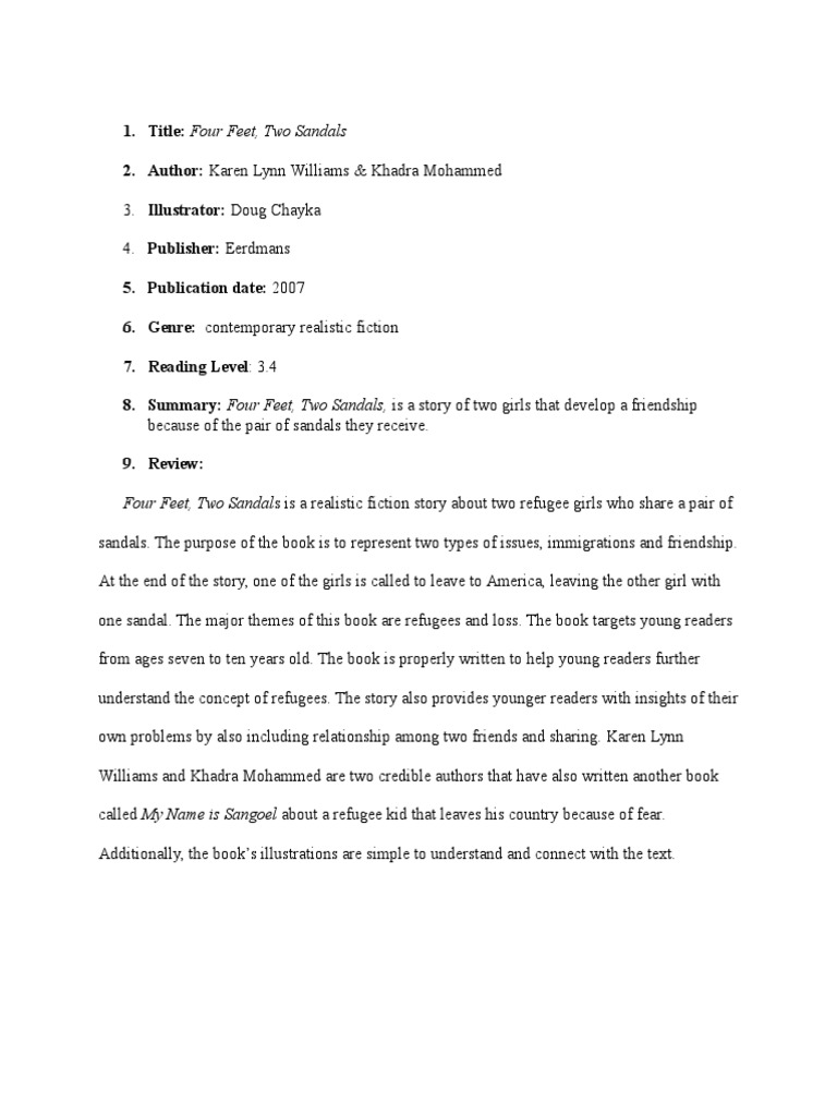 Four Feet Two Sandals | PDF