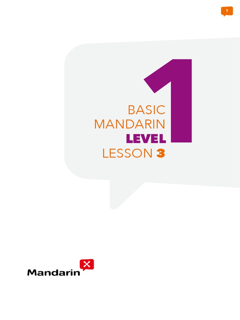 Basic Mandarin Lesson 3: Level | PDF | Business
