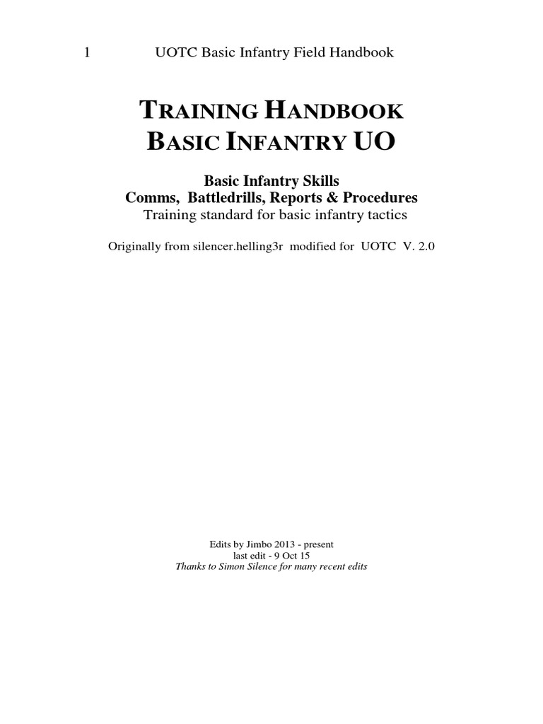 UOTC Basic Training Field Handbook | Infantry | Military