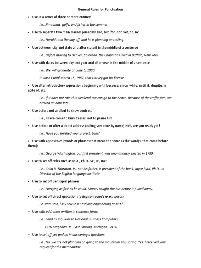 Essential Punctuation Rules Explained | PDF | Comma | Language Mechanics