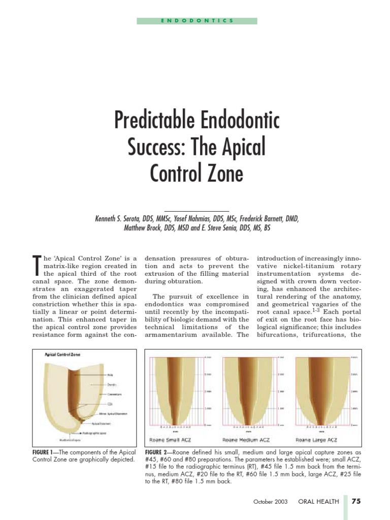 Apical Control Zone PDF | PDF | Dentistry Branches | Dentistry