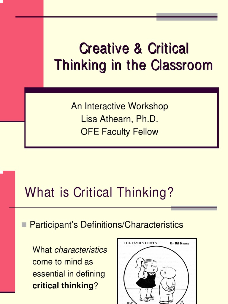 Creative & Critical Thinking in The Classroom | PDF | Critical Thinking ...