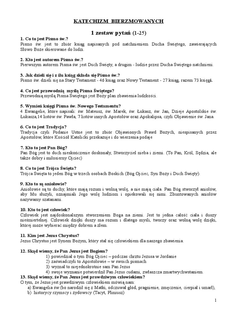 Katechizm Bierzmowanych | PDF