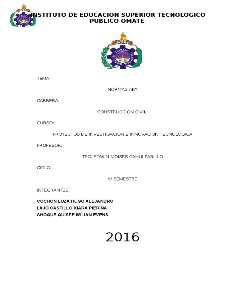 Informe Normas Apa | Publicación | Estilo apa